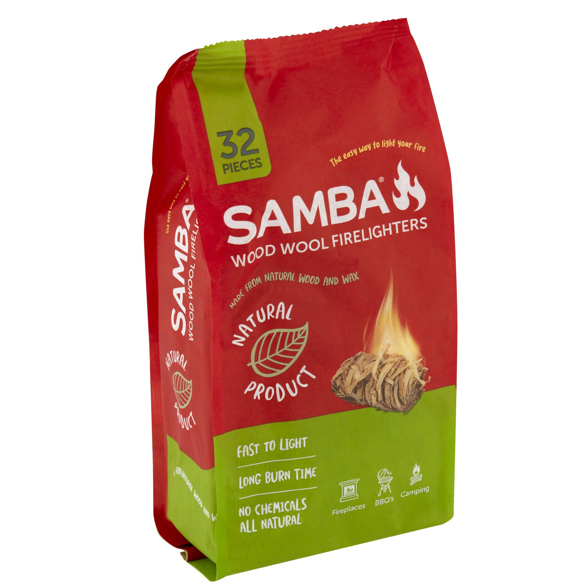 Samba Fire Wool Firelighters 32pk – The Smoking Log Co